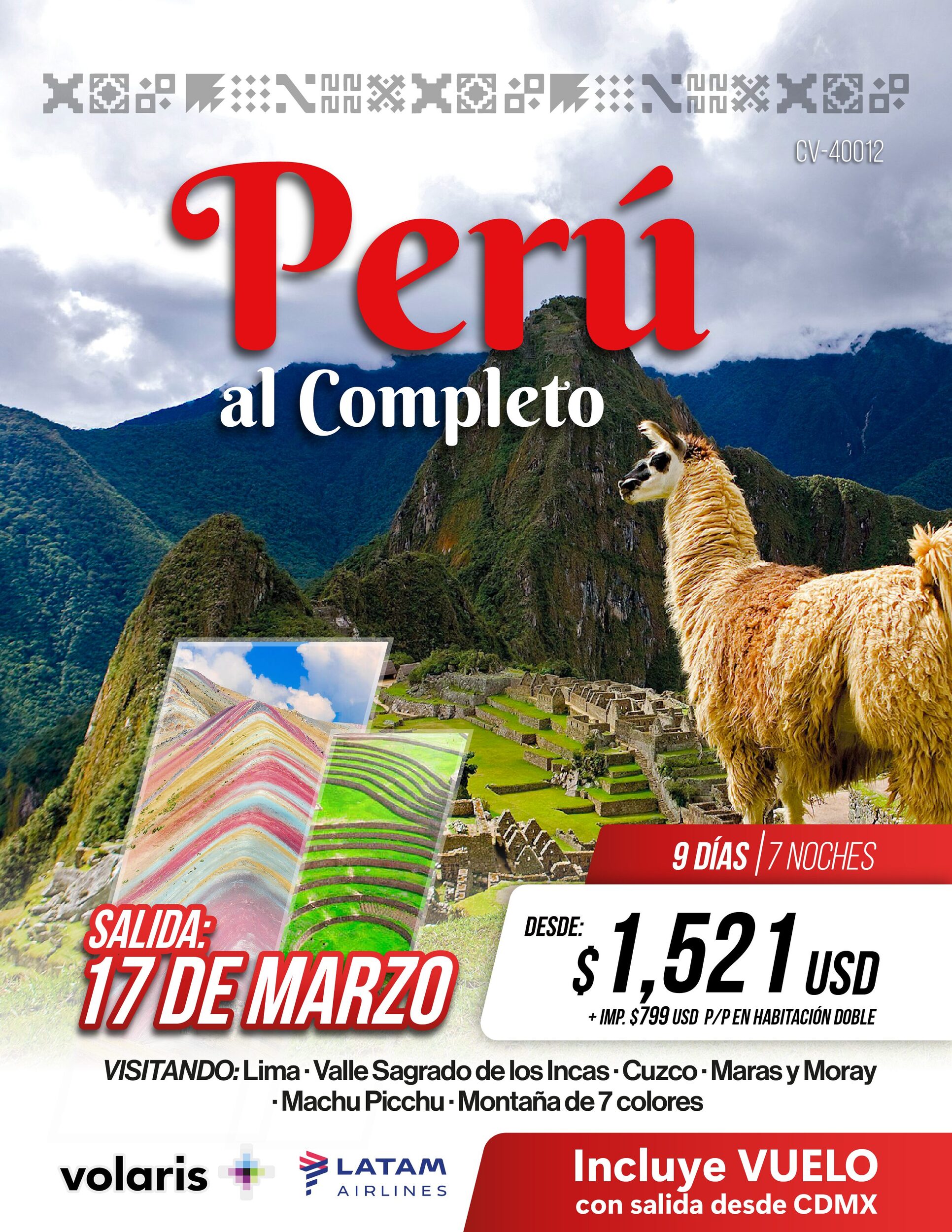 PERU AL COMPLETO - SALIDA 17 DE MARZO 2025 - ELITOURS - Ofertas de ...